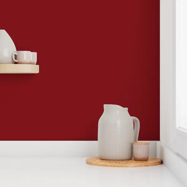 Spoonflower Solid Traditional Wallpaper - Red