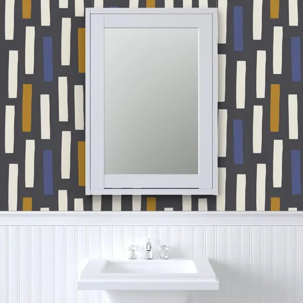 Spoonflower Geometric Scandinavian Graphic Block Squares Custom Removable Wallpaper