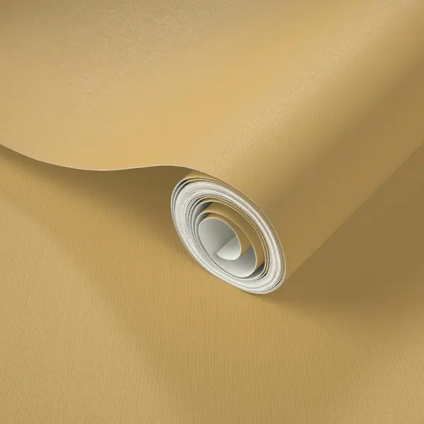Spoonflower Yellow Plain Mustard Custom Pre-pasted Wallpaper - Yellow,brown