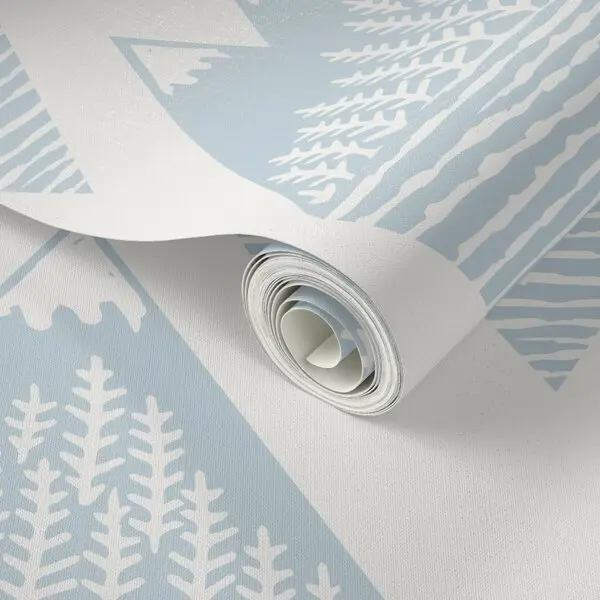 Spoonflower North Carolina Between The Mountains And Sea Custom Pre-pasted Wallpaper - Blue