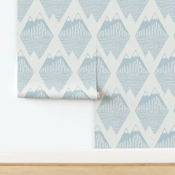 Spoonflower North Carolina Between The Mountains And Sea Custom Pre-pasted Wallpaper