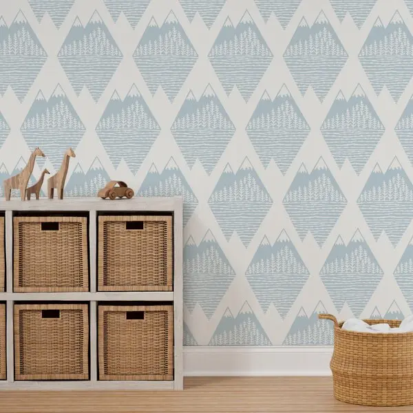 Spoonflower North Carolina Between The Mountains And Sea Custom Pre-pasted Wallpaper