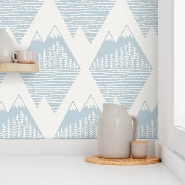 Spoonflower North Carolina Between The Mountains And Sea Custom Pre-pasted Wallpaper