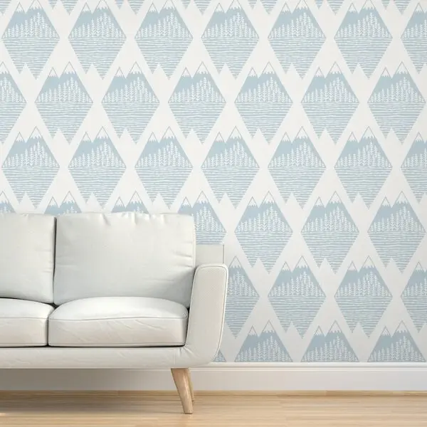 Spoonflower North Carolina Between The Mountains And Sea Custom Pre-pasted Wallpaper