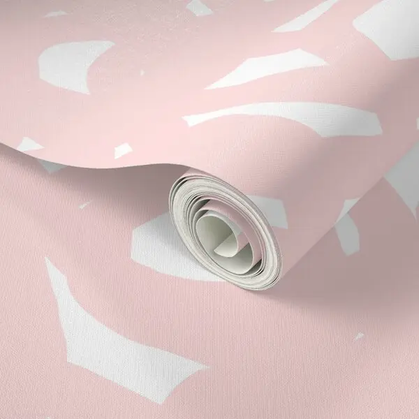 Spoonflower Glam Pink Graphic Abstract Traditional Wallpaper - Pink,white,gray