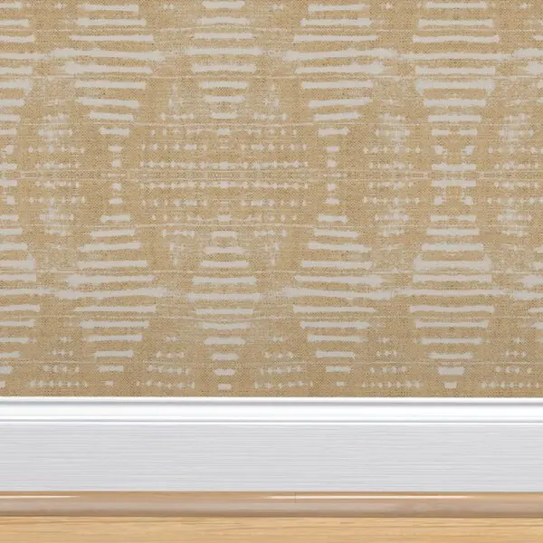 Spoonflower Kufi Sand Full 100% Natural Sisal Grasscloth Wallcovering - Beige,orange
