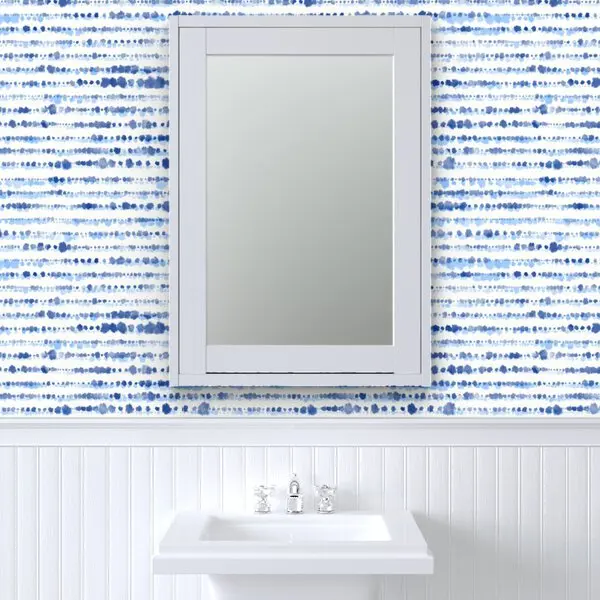Spoonflower Abstract Shibori Tie Dye Brush Blotches Custom Pre-pasted Wallpaper
