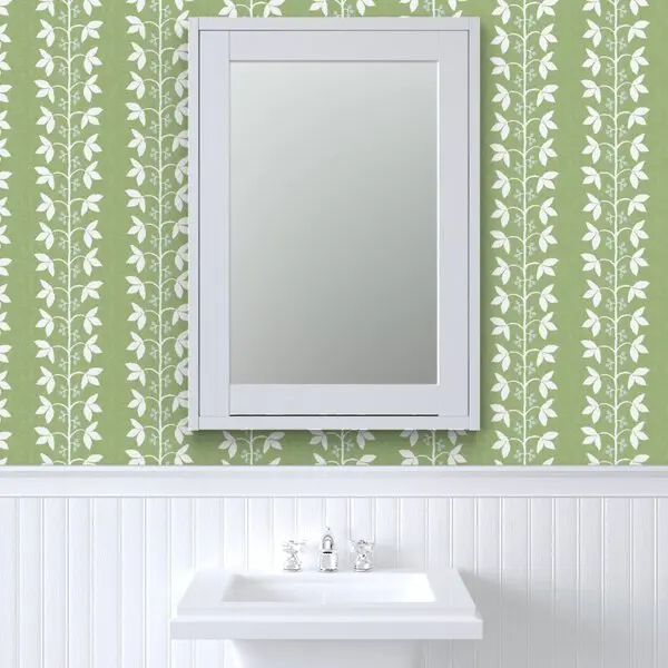 Spoonflower Botanical Stripe Grass Simple Traditional Custom Removable Wallpaper