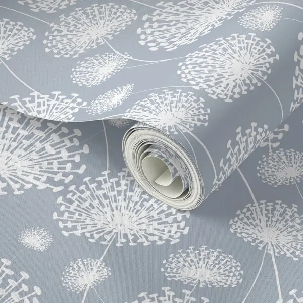 Spoonflower Solid White Neutral Retreat Traditional Wallpaper