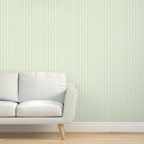 Spoonflower Flowers Floral Stripes Spring Summer Swedish Traditional Wallpaper