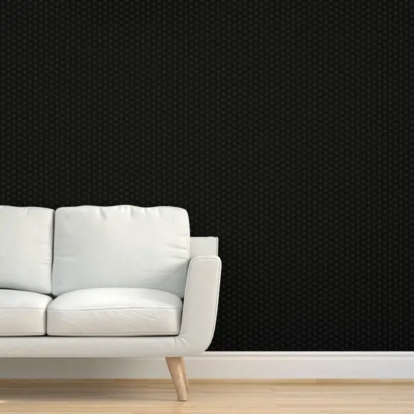 Spoonflower Black Star Grey Geometric Traditional Wallpaper