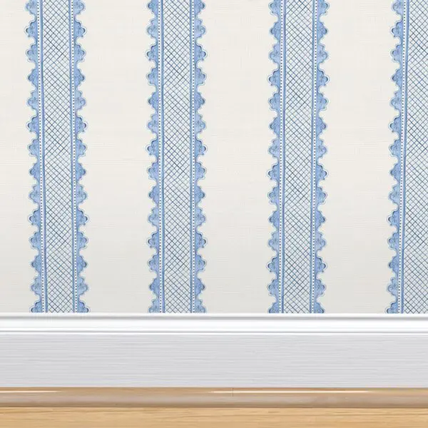 Spoonflower Clarabelle Americana 100% Natural Sisal Grasscloth Wallcovering