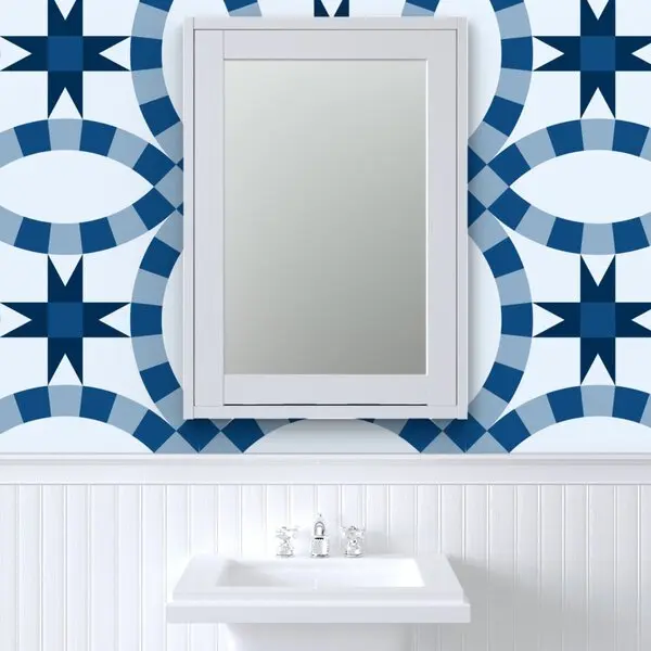 Spoonflower Monochromatic Color Of The Year Patchwork Panel Traditional Wallpaper