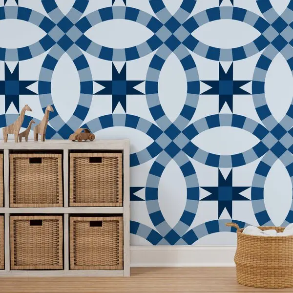 Spoonflower Monochromatic Color Of The Year Patchwork Panel Traditional Wallpaper