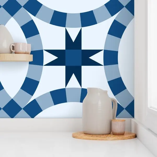 Spoonflower Monochromatic Color Of The Year Patchwork Panel Traditional Wallpaper