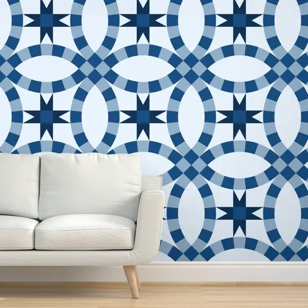 Spoonflower Monochromatic Color Of The Year Patchwork Panel Traditional Wallpaper