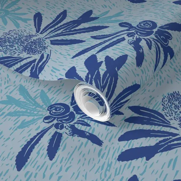 Spoonflower Aloha Beach Tropical Hula Hawaii Pacific Ocean Custom Removable Wallpaper
