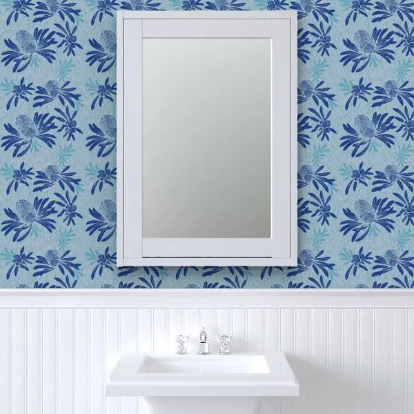 Spoonflower Aloha Beach Tropical Hula Hawaii Pacific Ocean Custom Removable Wallpaper