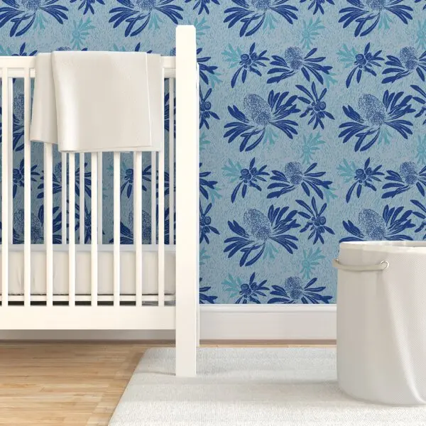 Spoonflower Aloha Beach Tropical Hula Hawaii Pacific Ocean Custom Removable Wallpaper