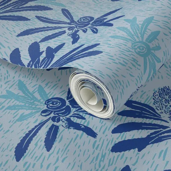 Spoonflower Aloha Beach Tropical Hula Hawaii Pacific Ocean Custom Removable Wallpaper