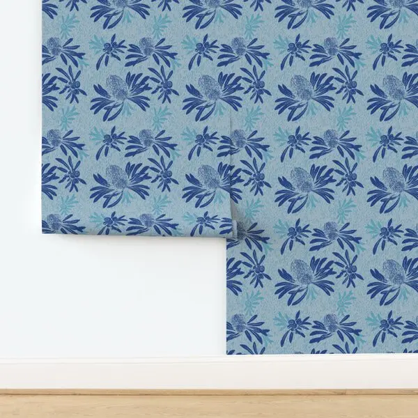 Spoonflower Aloha Beach Tropical Hula Hawaii Pacific Ocean Custom Removable Wallpaper