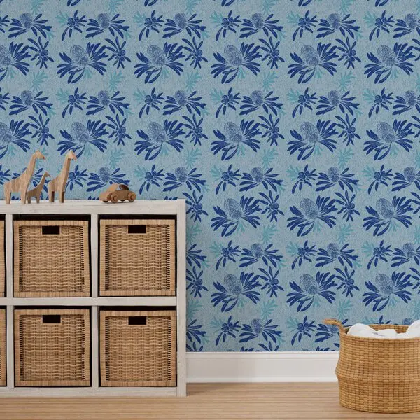 Spoonflower Aloha Beach Tropical Hula Hawaii Pacific Ocean Custom Removable Wallpaper