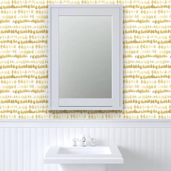Spoonflower Gold Drops Dots Paint White Custom Removable Wallpaper