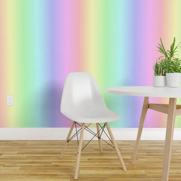 Spoonflower Pastel Ombre Crystal Custom Pre-pasted Wallpaper