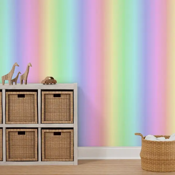 Spoonflower Pastel Ombre Crystal Custom Pre-pasted Wallpaper