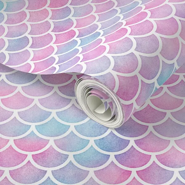 Spoonflower Paint Pattern Fantasy Kawaii Custom Removable Wallpaper - Purple,white,pink