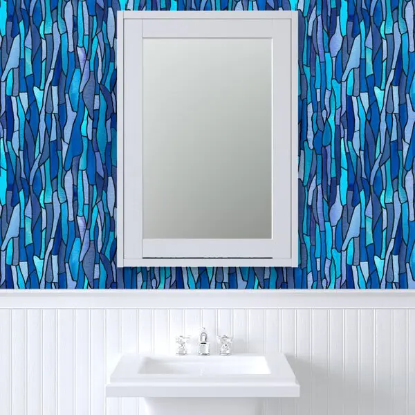 Spoonflower Abstract Stained Glass Watercolor Dragonfly Traditional Wallpaper