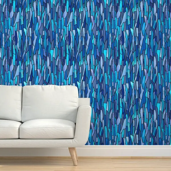 Spoonflower Abstract Stained Glass Watercolor Dragonfly Traditional Wallpaper