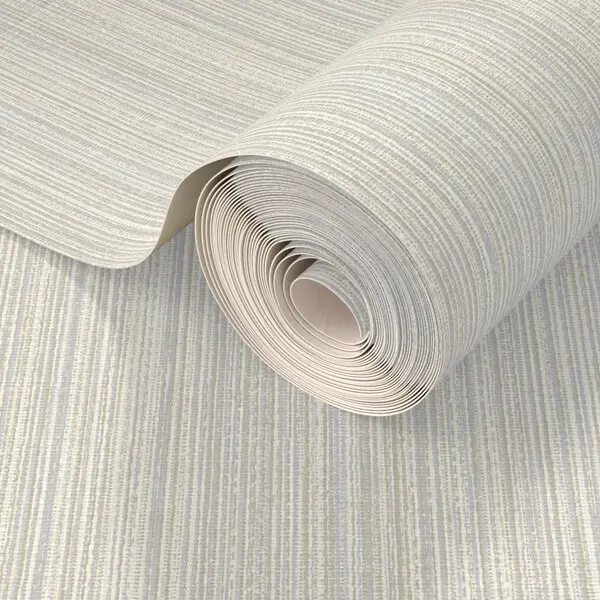 Spoonflower Classic Vertical Stripes Ivory White Beige 100% Natural Sisal Grasscloth Wallcovering - Ivory,beige,grey