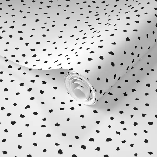 Spoonflower Black Dots And Traditional Wallpaper - Black,white,gray