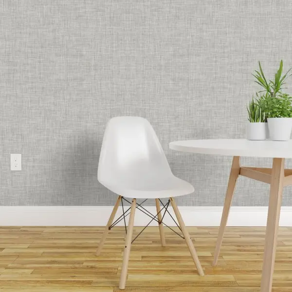Spoonflower Solid Faux Woven Textured Traditional Wallpaper