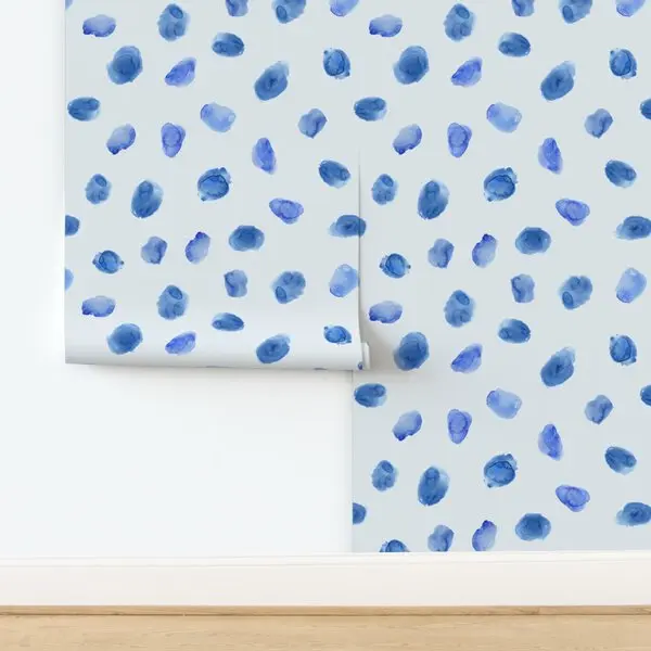 Spoonflower Watercolor Dots Abstract Circle Paint Custom Removable Wallpaper