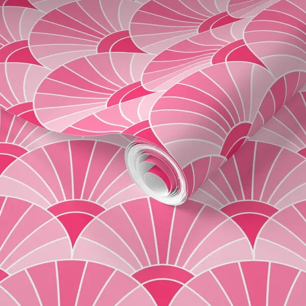 Spoonflower Art Deco Circle Scale Fan Ff0055 Traditional Wallpaper