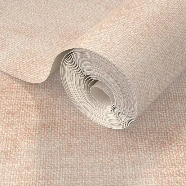 Spoonflower New Boho Neutral Sienna Pink Watercolor 100% Natural Sisal Grasscloth Wallcovering - Pink,beige