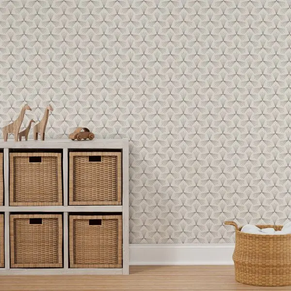 Spoonflower Star Modern Geometric Line Starburst Geo Traditional Wallpaper