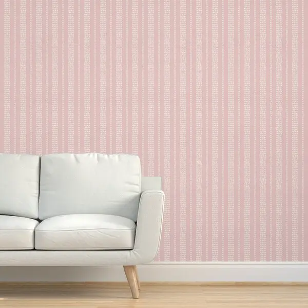 Spoonflower Relaxed Stripes Candy 100% Natural Sisal Grasscloth Wallcovering