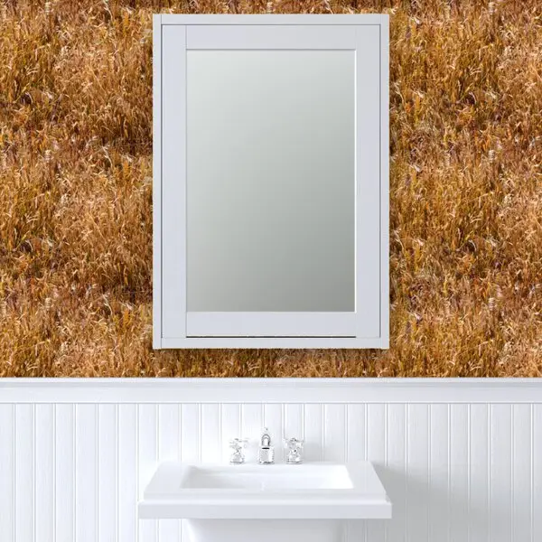 Spoonflower Grass Field Expanse Wheat Gold Traditional Wallpaper