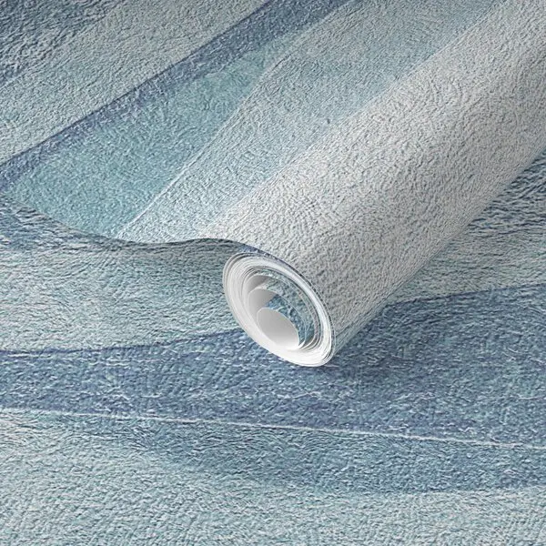 Spoonflower Abstract Ocean Waves Sky Mid Century Modern Custom Pre-pasted Wallpaper