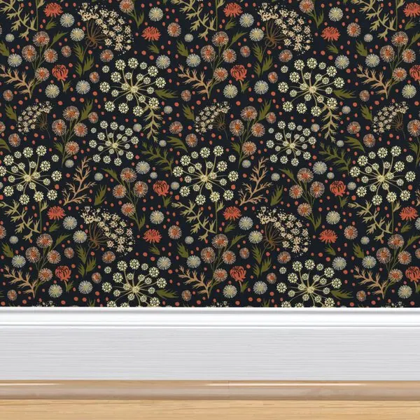 Spoonflower Queen Annes Lace 100% Natural Sisal Grasscloth Wallcovering