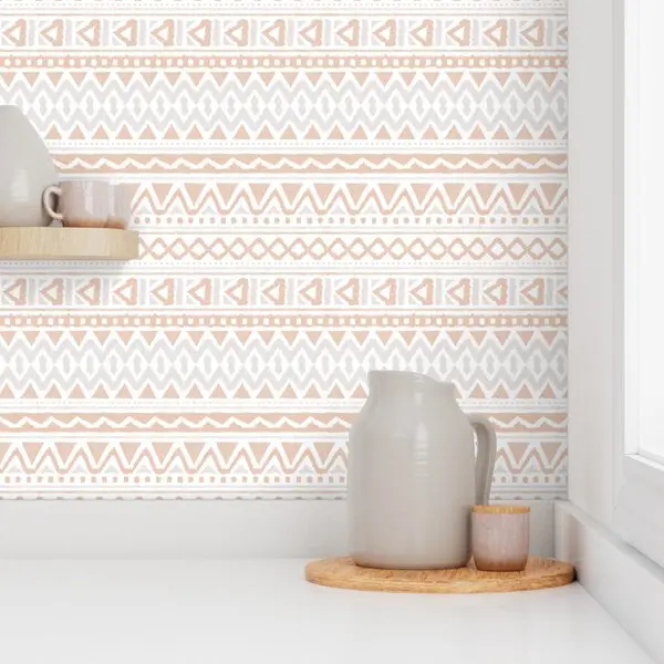 Spoonflower Colorful Aztec Design Geometric Traditional Wallpaper