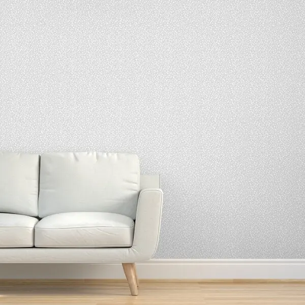 Spoonflower White Dots Snowfall Painted Abstract Painterly Custom Removable Wallpaper
