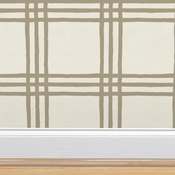 Spoonflower Large Triple Window Pane Bershire Grey 100% Natural Sisal Grasscloth Wallcovering - Gray
