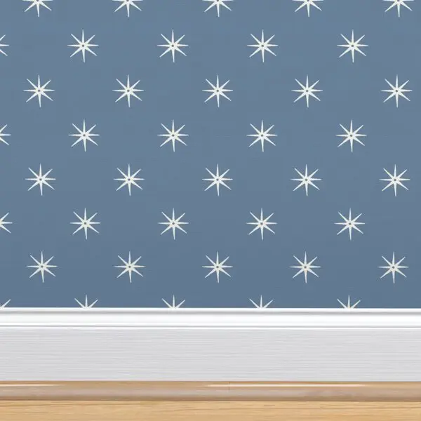 Spoonflower Reverse Stars 100% Natural Sisal Grasscloth Wallcovering