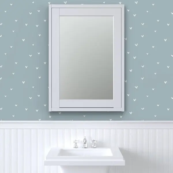 Spoonflower Freehand Small Hearts Valentines Custom Pre-pasted Wallpaper