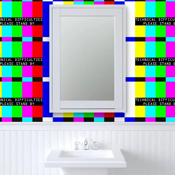 Spoonflower Television Tv Colorful Rainbows Broadcasting Traditional Wallpaper