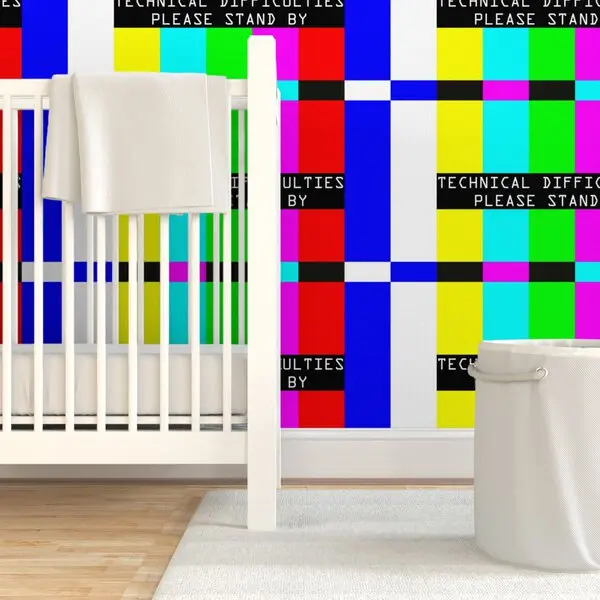 Spoonflower Television Tv Colorful Rainbows Broadcasting Traditional Wallpaper